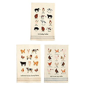Mud Pie Welcome Farm Animal Towel, 26" x 16 1/2"