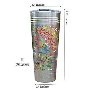 Catstudio Georgia Thermal Tumbler | Triple Wall Insulation With Non Slip Bottom | Great Travel Cup for Water, Coffee, Tea, or Smoothies
