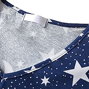 QUCH Womens Pajama Sets Plus Size Sleepwear Tops with Capri Pants Cotton Pajamas Set for Women Soft Comfy Cute Pj SetsSet DarkBlue Star XL