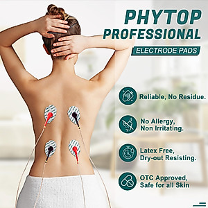 PHYTOP TENS Pads EMS Unit Snap Electrode 20 Pcs with Super Gel