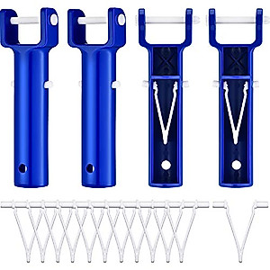 Mudder 4 Pieces Swimming Pool Spa Vacuum Head Handle Replacement Spa Pole Connector with 12 Pieces V-Clips for Swimming Pool Supplies