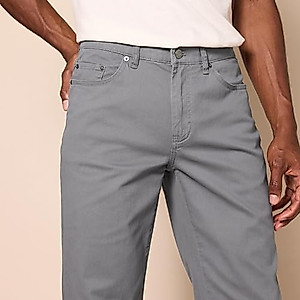 Amazon Essentials Men's Straight Fit 5-Pocket Stretch Twill Pants, Dark Grey, 30W x 30L