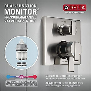 Delta Faucet Modern 6-Setting Integrated Shower Diverter Trim Kit for Delta Shower Systems, Chrome T27967 (Valve Not Included)