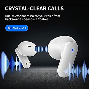Bluetooth Headphones Wireless Earbuds for iPhone 14 Pro Max Samsung Z Fold 4 Flip 3, in Ear Noise Cancelling Bass Mic Sport Headset for iPad 10 Pro Galaxy S23 S22 S21 Pixel 7 Pro Oneplus 11 10 Pro 9