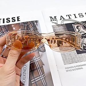 SUNOVELTIES 6 Pack Retro Irregular Rectangle Sunglasses Luxury Palm Eyewear Hawaii Costume Bulk Square Glasses for Unisex Adult