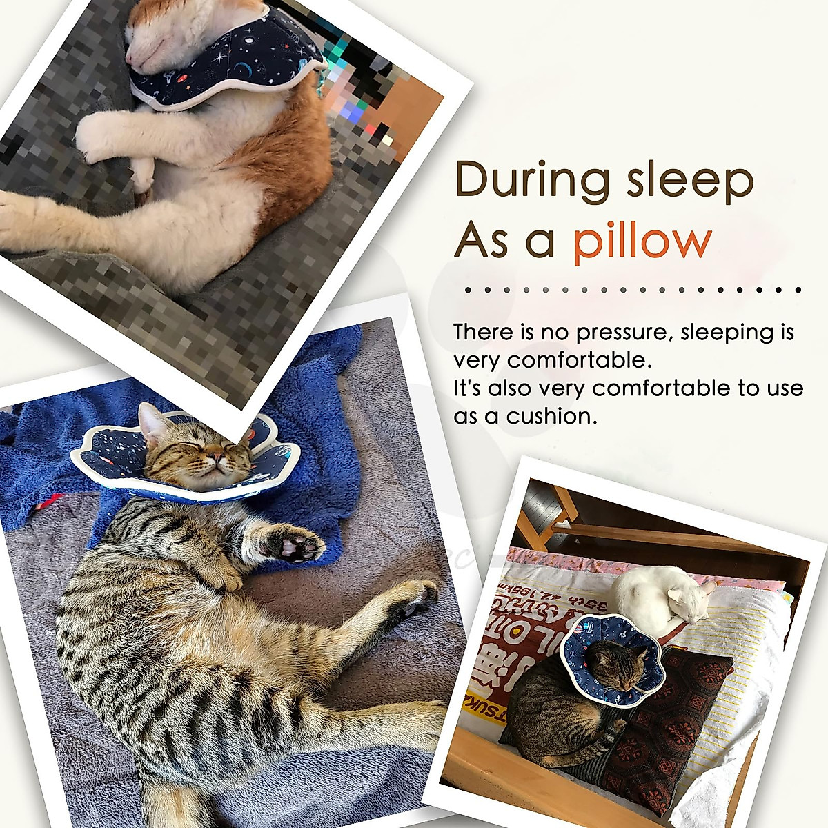 Icygum Soft Cat Recovery Collar,Adjustable Cat Cone,Cat Protective Cone Collar After Surgery,for Cats (Starry Sky, M)