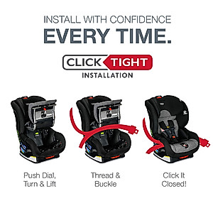 Britax Boulevard ClickTight Anti-Rebound Bar Convertible Car Seat, StayClean Grey - Stain, Moisture & Odor Resistant Fabric