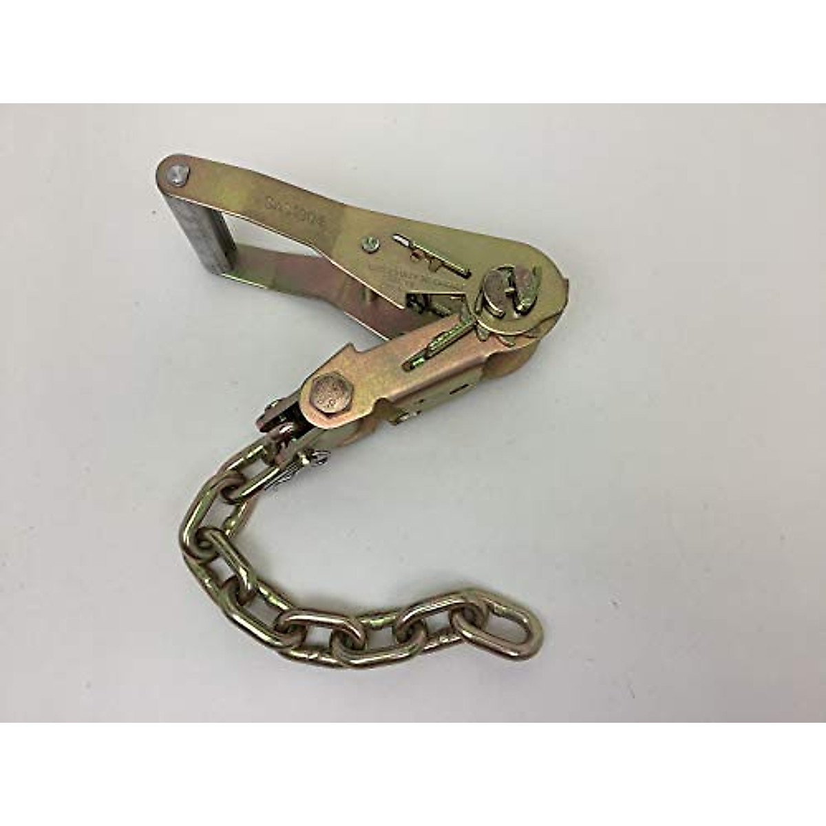 Safe 'n Secure 8 Point Heavy Duty Hi Viz Diamond Weave 18' Strap Kit for Rollback/Flatbed Tie Downs with 12" Chain Tail