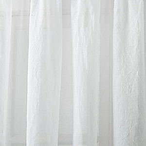 No. 918 Tayla Crushed Texture Semi-Sheer Rod Pocket Curtain Panel, 50" x 95", White