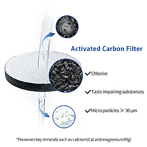 Micro Disc Water Filter Discs for Brita Fill and Go Water Filter Bottles Carafes, Reduce Chlorine, Microparticles and Other Impurities (Pack of 4)