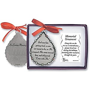 Cathedral Art God Saw Him Getting Tired, 5" by 3 3/4" (Abbey & CA Gift) Teardrop Memorial Ornament