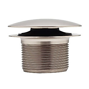 Westbrass D398R-07 1-1/2" NPSM Coarse Thread Mushroom Tip-Toe Bathtub Stopper Bath Drain, 1-Pack, Satin Nickel