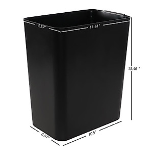 Quickquick 4.5 Gallon Plastic Wastebasket, Garbage Bin, Black Trash Can for Office, Bathroom, Kitchen, Bedroom, 3 Packs