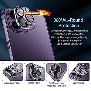 ivoler [4 Pack] Camera Lens Protector for iPhone 14 Pro Max /14 Pro Camera Screen Protector Tempered Glass[Case Friendly][New Version],Scratch-Resistant,Easy Installation,Clear+Black Circle