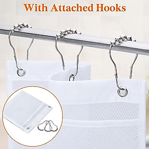 HFLWYWD Shower Organizer,7 Pockets Hanging Shower Organizer with Quick Drying Mesh,Portable Space Saving Shower Caddy Hanging,Bathroom Organizer to Hold Soap, Shampoo (1pcs)