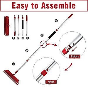 PANDA GRIP Microfiber Floor Mop with Scrubber and 1 Washable Reusable Pads Wet Dry Flat Mop with 360 Degree Swivel Head Dust Mops for Floor Cleaning for Hardwood Laminate Wood Tile