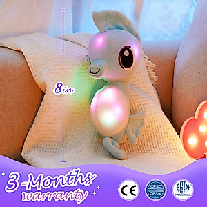 Athoinsu Light up Seahorse Stuffed Animals LED Soft Ocean Life Plush Toy with Night Light Bedtime Pal Children's Day Birthday Gifts for Toddler Kids, 8'' (Blue)