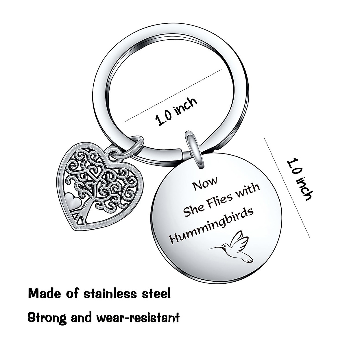 De&ai Hummingbirds jewelry mom Memorial keychain Loss Of Loved One gift father bereavement keychain Hummingbirds sympathy jewelry Hummingbirds Remembrance keychain