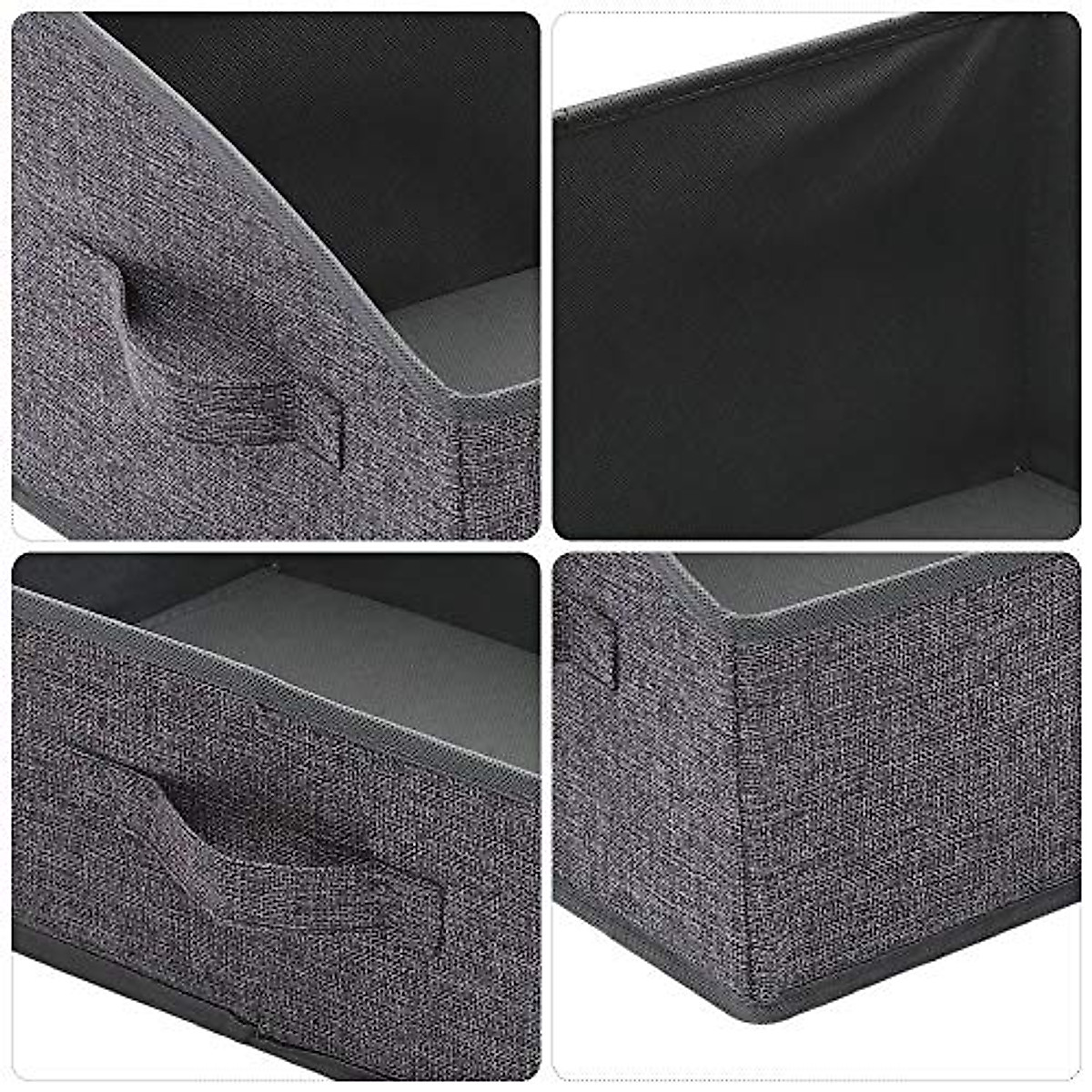 TENABORT 5 Pack Trapezoid Large Foldable Closet Storage Bins with Handle, Fabric Storage Organizer Cube Cloth Containers Linen Box Shelf Baskets for Clothes Clothing Shelves Wardrobe