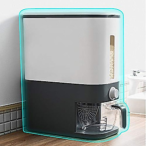Automatic Plastic Cereal Dispenser Storage Box Measuring Cup Kitchen Food Tank Rice Container Organizer Grain Storage Cans