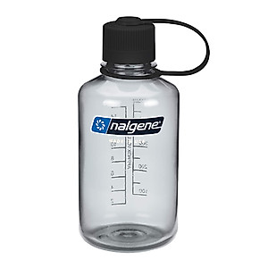 Nalgene Tritan Narrow Mouth BPA-Free Water Bottle, Gray, 16 oz