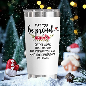 OASSIE Inspirational Gifts for Women - 20 oz Stainless Steel Insulated Coffee Tumbler With Lid - Mothers Day Teachers Day Birthday Appreciation Thank You Gifts for Coworkers Teachers Friends
