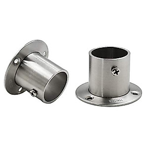 BTMB Stainless Steel Closet Rod Flange Holder Shower Curtain Socket Bracket Support for Pipe,Pack of 4 (Dia 32mm/1.25'')