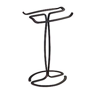 iDesign Axis Metal Hand Towel Holder for Master Bathroom, Vanities, Countertops, Kitchen, Holds 2 Finger Tip Towels, Bronze