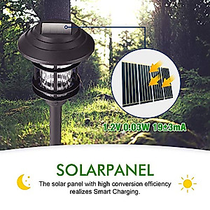 Azirier Solar Lights Outdoor Waterproof Security Lights Easy Install Garden Lights for Garden Path Walkway Light 12 Pack