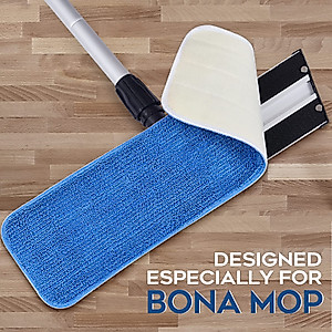 MATTHEW 18'' Microfiber Spray Mop Replacement Pads Heads for Wet Dry Reusable Mops Floor Home Commercial Cleaning Refills, Machine Washable Fits Compatible with Bona Mop&Most Spray Mops Blue (3 Pack)