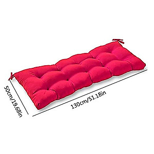 Indoor/Outdoor Bench Cushion, Swing Cushion, 51.2"x19.7", for Lounger Garden Furniture Patio Lounger Bench, Soft Thicken Seat Pads Cushion with Ties for Chaise Rocking Chair Floor Seat Cushion