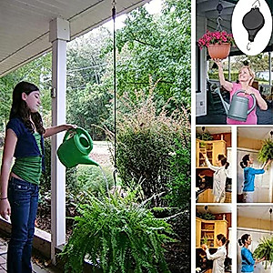 NC123 4 Pack Plant Pulley Retractable Plant Hook Pulley Adjustable Plant Hanger Hanging Flower Basket for Garden Baskets Pots and Birds Feeder in Different Height Lower and Raise