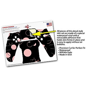 WraptorSkinz Skin Wrap compatible with Sony PS5 DualSense Controller Lots of Dots Pink on Black (CONTROLLER NOT INCLUDED)