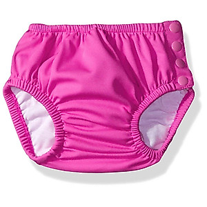 KIKO & MAX Baby Girls' Infant Three-Pack Absorbant Reusable Swim Diaper (Medium)