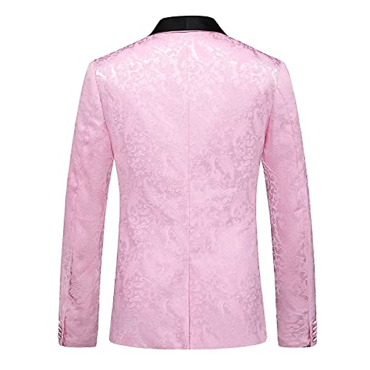 MOGU Mens Floral Blazer Slim Fit Suit Jacket Wedding Prom Dinner Jacket US Size 32 Pink
