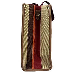 Womens Shoulder Bags - Casual Handbags - Strip Fashion Design - Bag for Travel, Office, School (Brown)