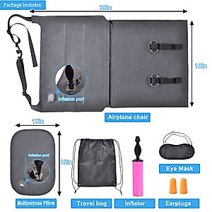 WERKON Multi-Purpose Portable Baby Travel Crib, Folds Down to The Size of a Water Cup.Toddler Airplane Travel Bed with Eye Mask and Earplugs,Travel Essentials Accessories for Kids(Gray)