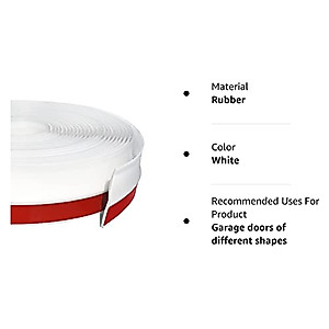 FOSLUOC Garage Door Seal Top and Side Seal Strip 34FT White Adhesive Backed Rubber Weather Stripping Replacement Weatherproofing Universal Sealing Professional.