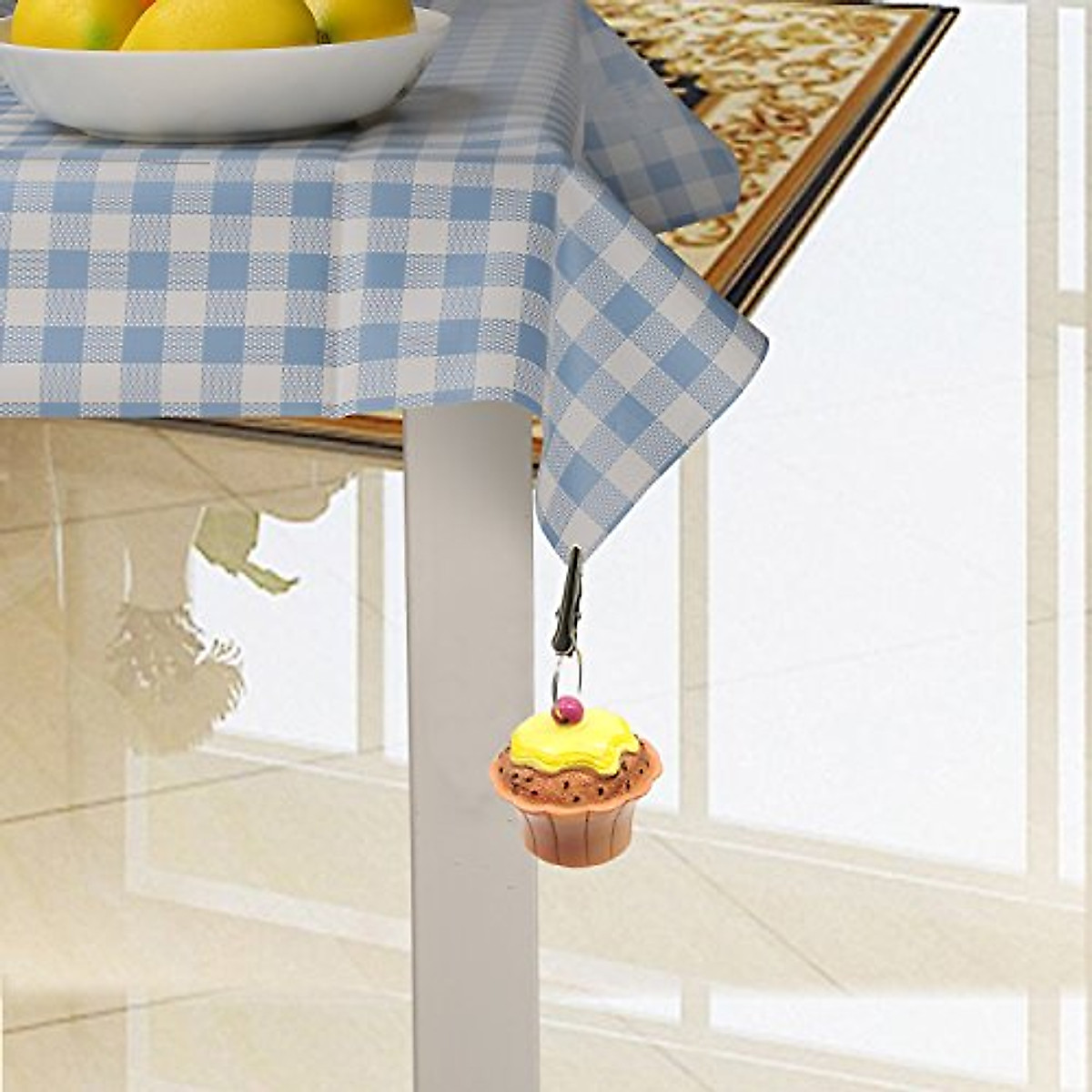 KEISSCO Cup Cake Tablecloth Weights Cute Table Clip Clamps Table Cover Weights for Outdoor Garden Party Picnic, Set of 4