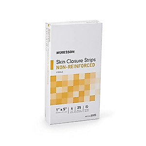 McKesson Skin Closure Strips, Sterile, Non-Reinforced, 1 in x 5 in, 25 Count