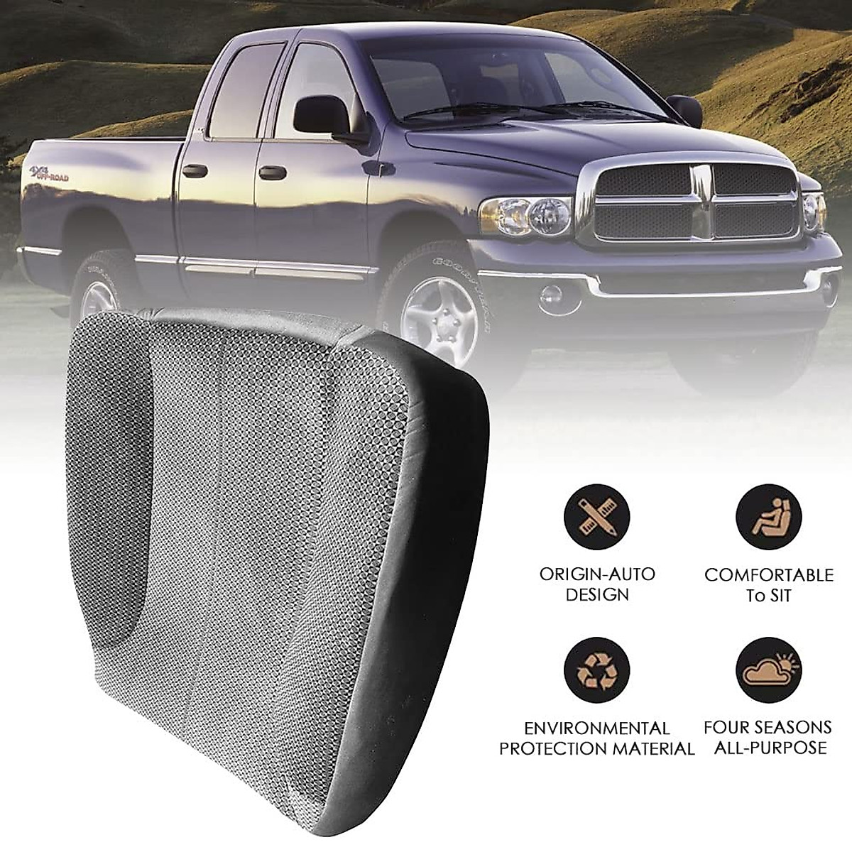 sportuli Gray Driver Side Bottom Cloth Seat Cover Replace for 2003 2004 2005 Dodge Ram 1500 2500 3500 (03-05)