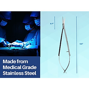 Castroviejo Scissors 5.5 inches STRAIGHT stitch cutting embroidery spring action extra sharp ARTMAN