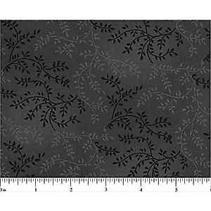 Quilt Backing, Large, Seamless, C47603-805, Black/Gray Vines
