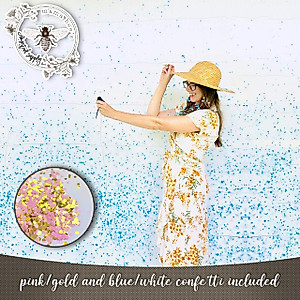 Gender Reveal Party Supplies - 70 Pieces - What Will It Bee Gender Reveal Banner, Gold, Green, Black, White Color Theme - Kit with Arch, Greenery, Balloons, Cake Topper, Black Gender Reveal Balloon