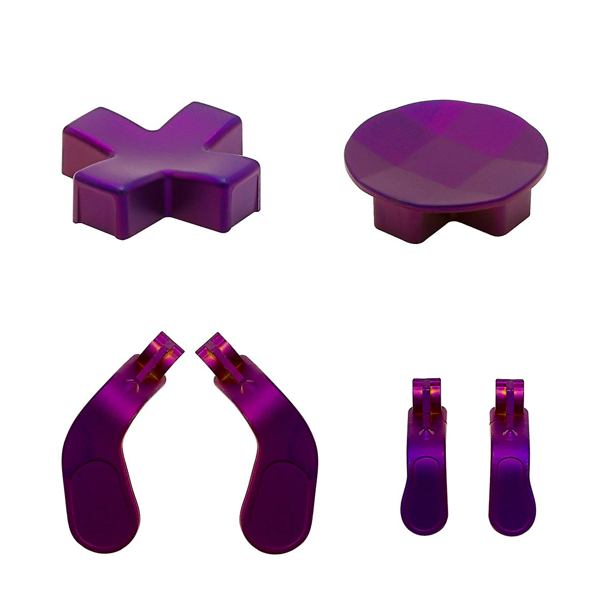 4 Pcs Interchangeable Paddles and 2 D-Pads Metal Stainless Steel Replacement Parts for Xbox One Elite Series 2 Controller & Xbox One Elite Controller (Purple)