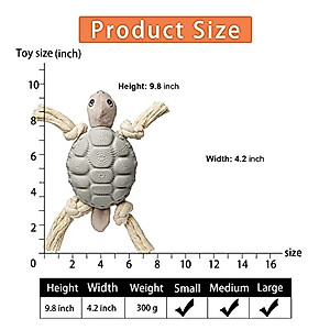 Sedioso Dog Toys, Multi-Function Dog Chew Toy for Teeth Cleaning, Dog Food Dispensing Toys for Medium, Large Dogs (Turtle, Grey)