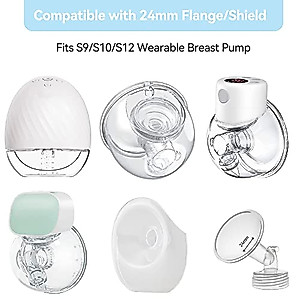 Vcekract Flange Inserts 15/17/19/21mm, Compatible with TSRETE, Medela, Momcozy S9/S9Pro/S12/S12Pro Wearable Breast Pump, Reduce 24mm Shield/Flange Nipple Tunnel Down to Correct Size 4PCS