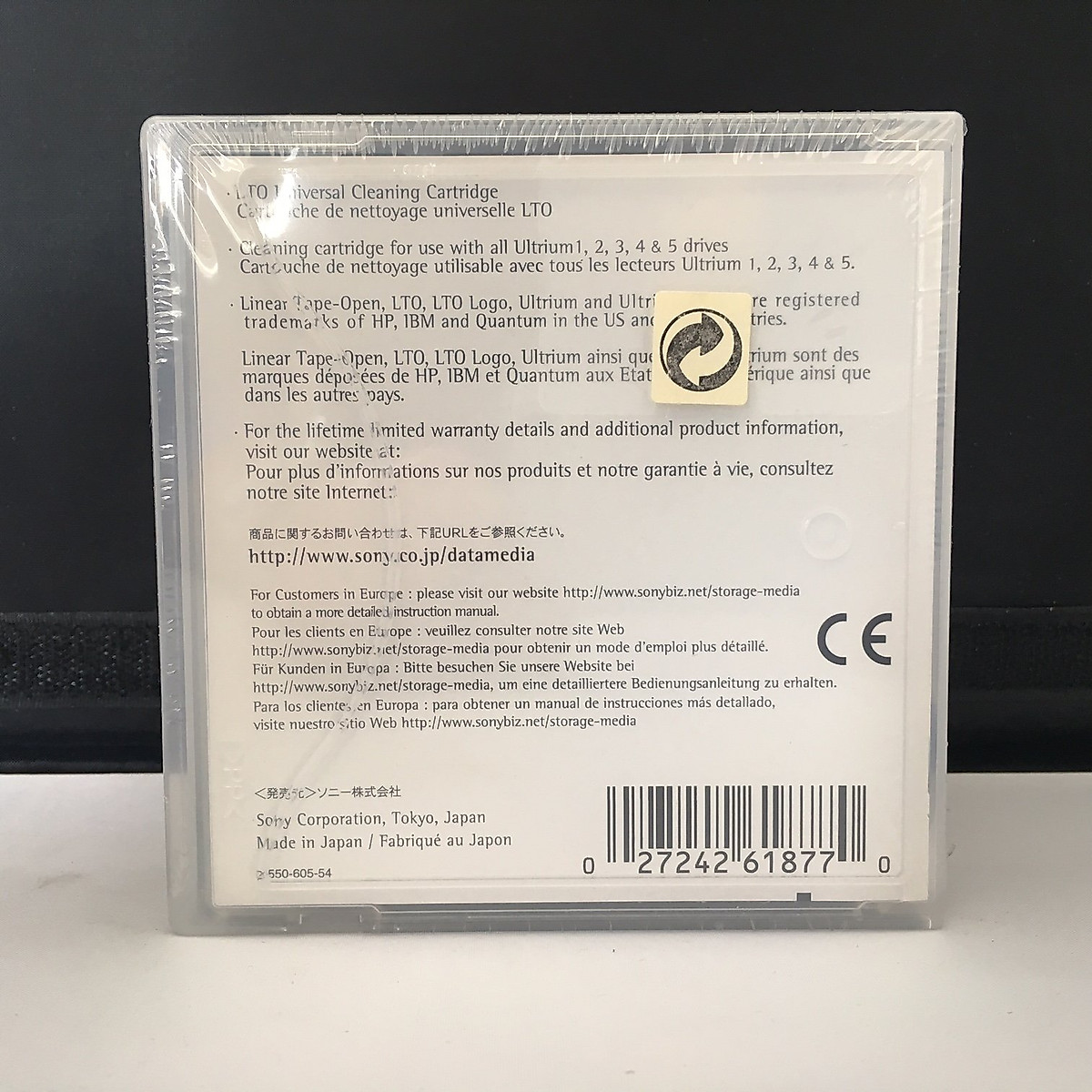 Sony LTX-CL Linear Tape Open Ultrium LTO-1 Cleaning Cartridge