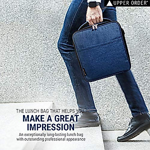 UPPER ORDER Reusable Insulated Lunch Box for Men and Women (Black) Durable Leakproof Cooler Tote Bag Freezable Lunch Bag for Adults. Top Women and Mens Lunch Box for Office Work, Picnic.