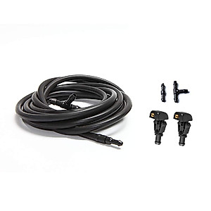 Front Windshield Washer Nozzles Kit for 2004-2013 Ford F150 - Replaces # 3W7Z17603AA Washer Jet and Fluid Hose with Connector